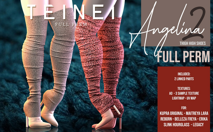 Second Life Marketplace - TEINEI - ANGELINA THIGH HIGH SHOES 2 - FULL PERM