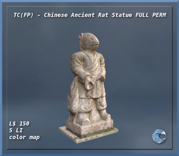 Second Life Marketplace - Chinese Ancient Rat Statue FULL PERM