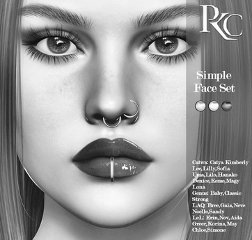 Second Life Marketplace - *PKC* Simple rings Face Set DEMO