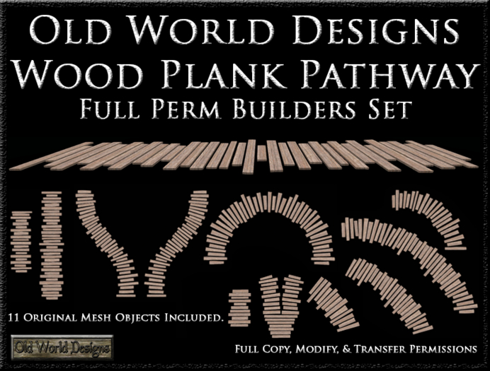 Second Life Marketplace - Old World Designs Wood Path Building Set ...