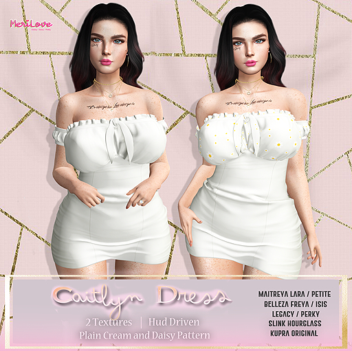 Second Life Marketplace Merilove Caitlyn Dress Cream