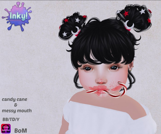 Second Life Marketplace - Inky! messy mouth & candy cane