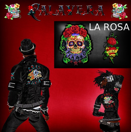 Second Life Marketplace - **CALAVERA** LEATHER JACKET LA ROSA (men)