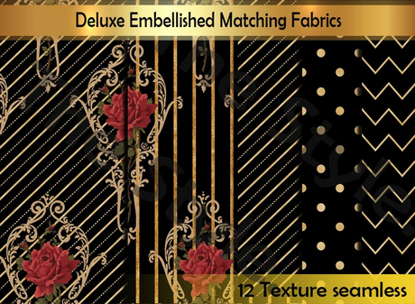 Second Life Marketplace - Deluxe Embellished Matching Fabrics Texture ...
