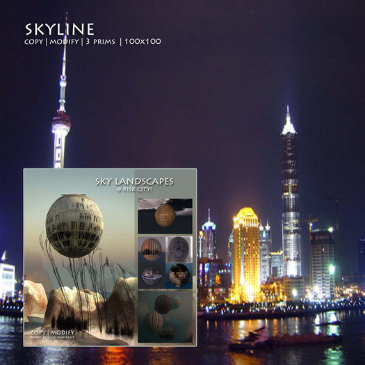 Second Life Marketplace - Sky_landscape SKYLINE @ Risk! (3 prims - 100X100)