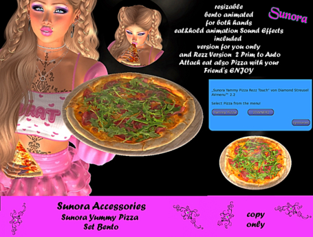 Second Life Marketplace - Sunora Yummy Pizza Set Bento