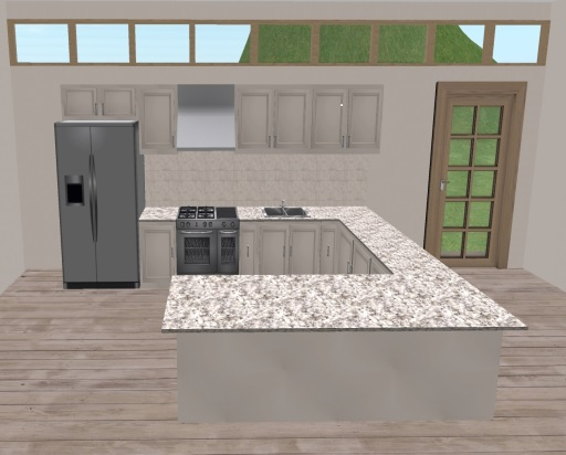 Second Life Marketplace - {iS} U-Shaped Cozy Kitchen Boxed (ADD/WEAR)
