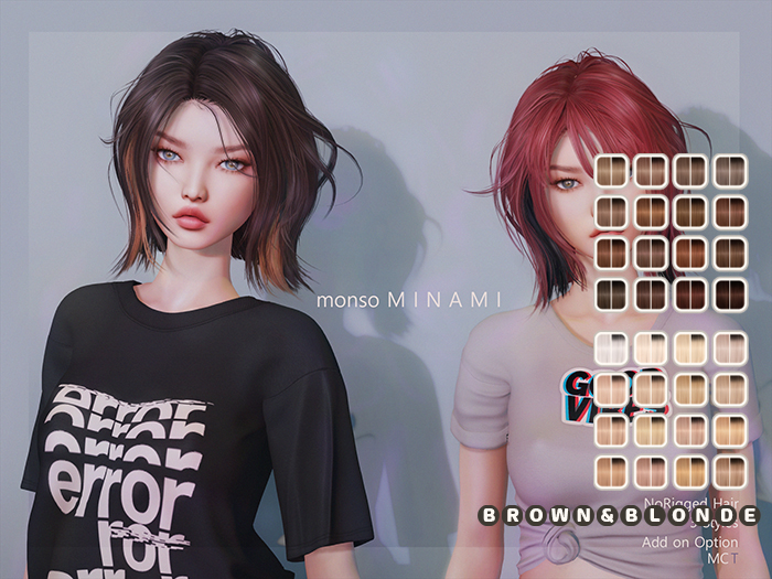 Second Life Marketplace - [monso] Minami Hair /Brown & Blonde