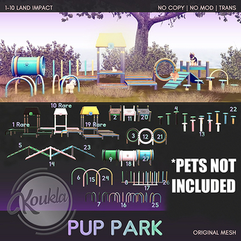 Second Life Marketplace - 1 - Koukla - Pup Park - Woodland Gym RARE
