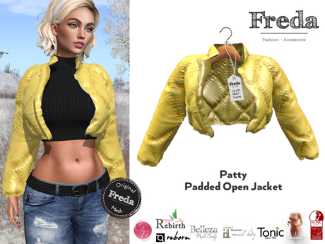 Second Life Marketplace - "Freda" Patty Padded open cropped Puffer ...