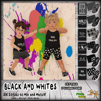 Second Life Marketplace - Peanut Gallery - Black & Whites - Kid Stuff
