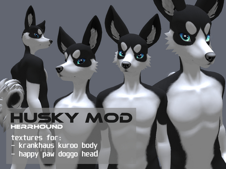 Second Life Marketplace - [herrhound] Husky Mod (Black) (KUROO + DOGGO ...
