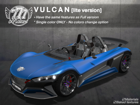 Second Life Marketplace - [777-lite] VULCAN - Deep Blue (rez&touch)