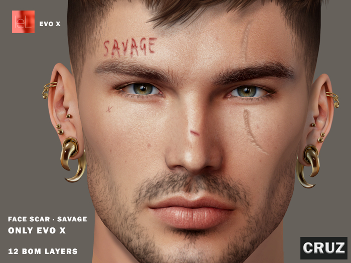 Second Life Marketplace - CRUZ - Face Scars · Savage EVOX