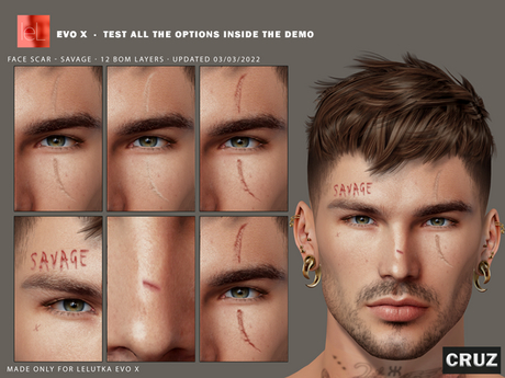 Second Life Marketplace - CRUZ - Face Scars · Savage EVOX
