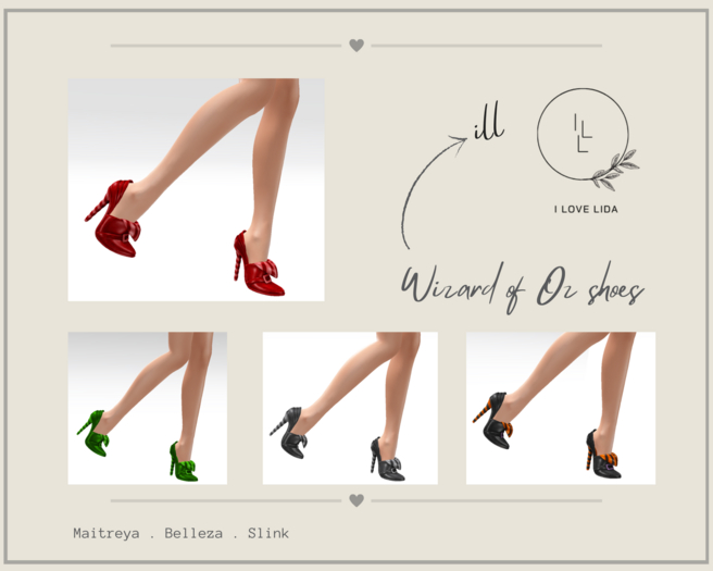 Second Life Marketplace - ILL Wizard of Oz Shoes 4 colours