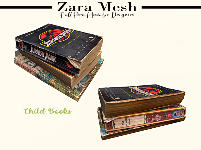Second Life Marketplace - ZM - Deco - Child Books - FULL PERM MESH