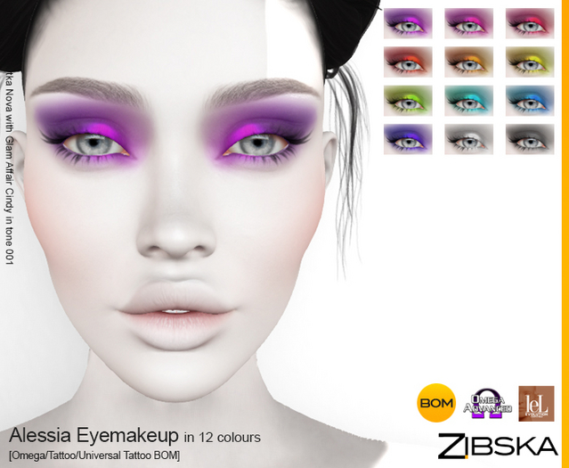 Second Life Marketplace - Zibska [50% Off] ~ Alessia Eyemakeup in 12 ...