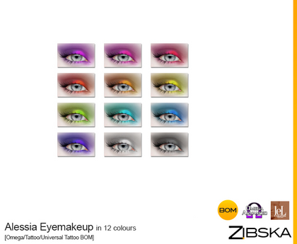 Second Life Marketplace - Zibska [50% Off] ~ Alessia Eyemakeup in 12 ...