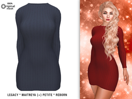 Second Life Marketplace - Kelly Sweater Dress {Bluez} for Maitreya ...