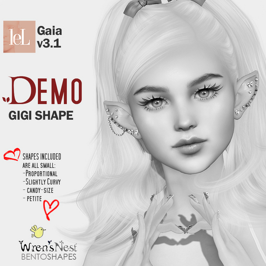 Second Life Marketplace - { wren's nest } Gigi DEMO Shape for LeLutka ...