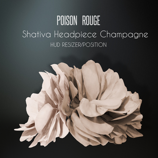 Second Life Marketplace - POISON ROUGE Shativa Flower Headpiece Champagne