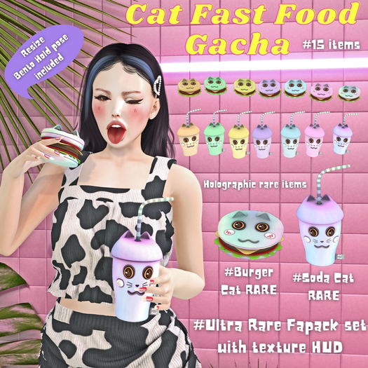Second Life Marketplace - Cat Fast Food Gacha -Ultra Rare Fatpack - UwU ...