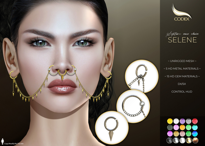 Second Life Marketplace - CODEX_SELENE SEPTUM NOSE CHAIN