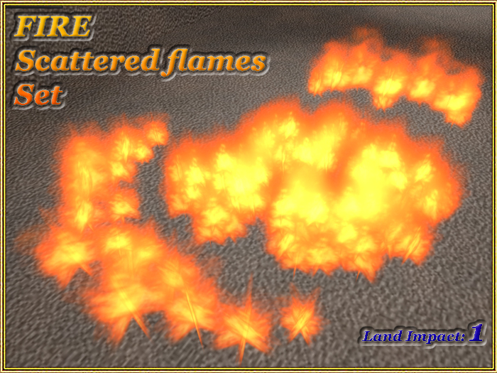 Second Life Marketplace - FIRE - Scattered flames Set (1 LI) (Full perm)