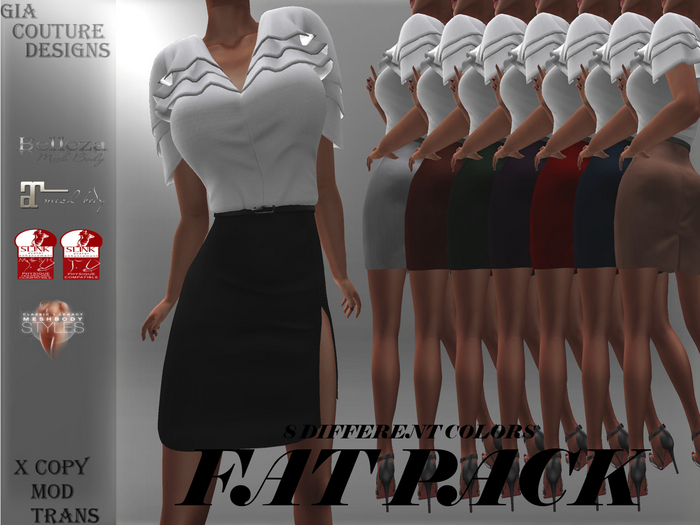Second Life Marketplace - "GCD" Anisa Slit Skirts FAT PACK