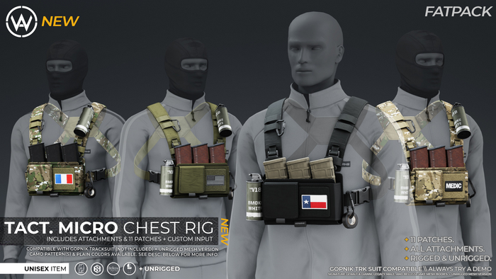 Second Life Marketplace - WAZ - Tactical Micro Chest Rig (Fatpack)