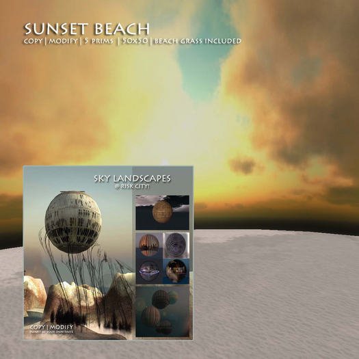 Second Life Marketplace - Sky_landscape SUNSET BEACH @ Risk!! (6 prims ...