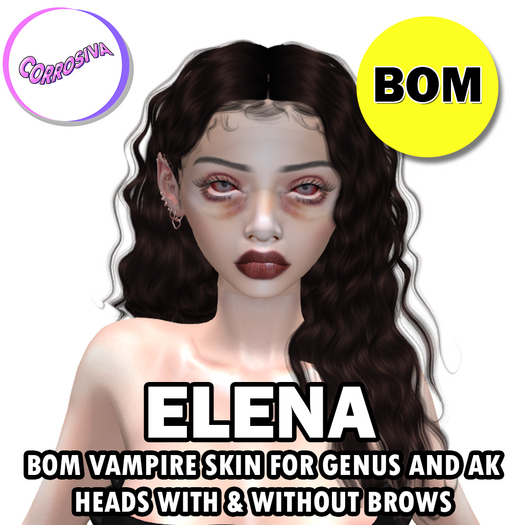 Second Life Marketplace - $Corrosiva / Vampire Skin "Elena" FATPACK