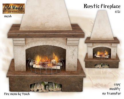 Second Life Marketplace - Rustic fireplace - Old World
