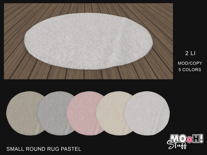 Second Life Marketplace - MOoH! Stuff Small round rug pastel (Add)
