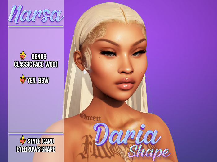 Second Life Marketplace - Daria Shape │ Genus Classic Face W001