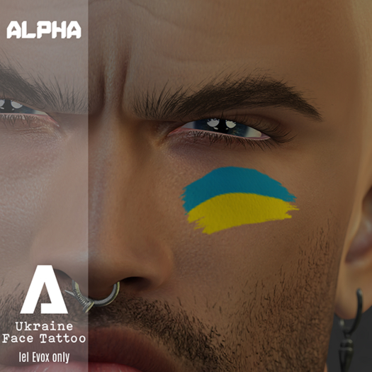 Second Life Marketplace - [ALPHA] Ukraine Face Tattoo (unisex evox ...