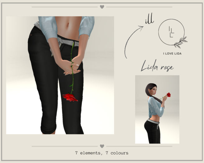 Second Life Marketplace - ILL Lida Rose to hold in your hand (7 elements)
