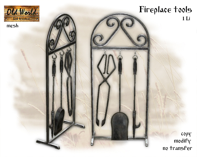 Second Life Marketplace - Fireplace tools - Old World - Medieval ...