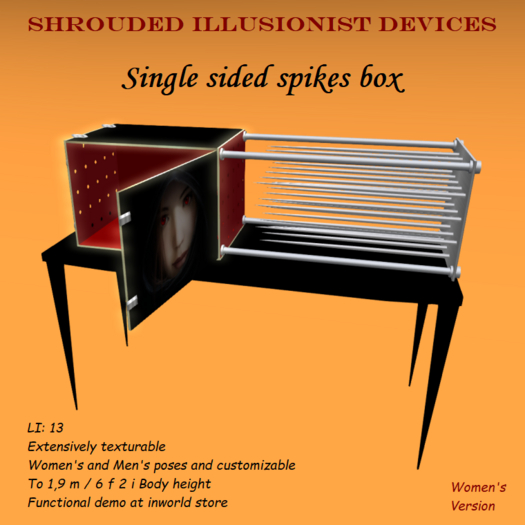 Second Life Marketplace - Single sided spikes box - Women's version