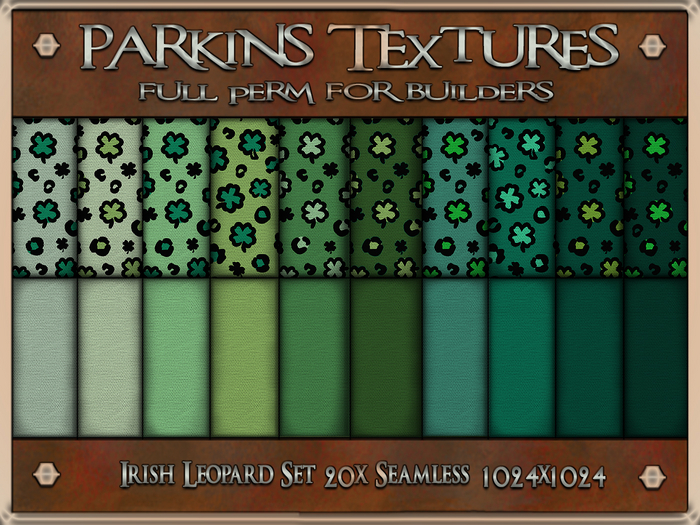 Second Life Marketplace - Parkins Textures - Irish Leopard Set - 20x ...