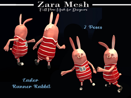 Second Life Marketplace - ZM - Easter - Runner Rabbit - FULL PERM MESH