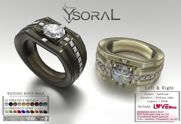 Second Life Marketplace - ~~ Ysoral ~~ .:Luxe Wedding Ring Jordan ...