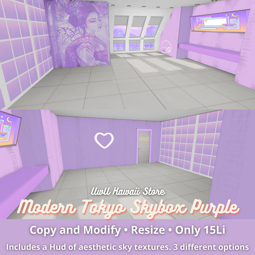 Second Life Marketplace - Modern Tokyo Skybox purple DEMO - UwU Kawaii ...