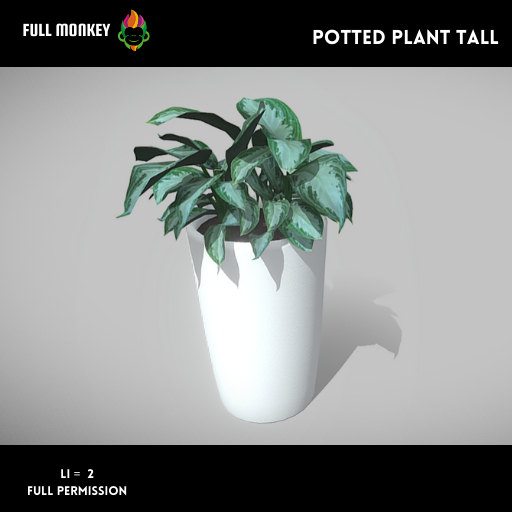 Second Life Marketplace - [FULL MONKEY] Potted plant tall FULL PERM