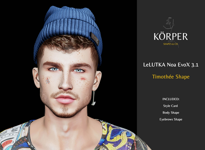 Second Life Marketplace - Korper - TIMOTHEE Shape (Lelutka Noa head)
