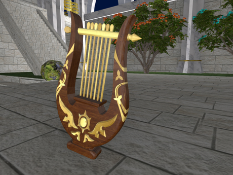 Second Life Marketplace - Lyre, stone and chair (music + animation)