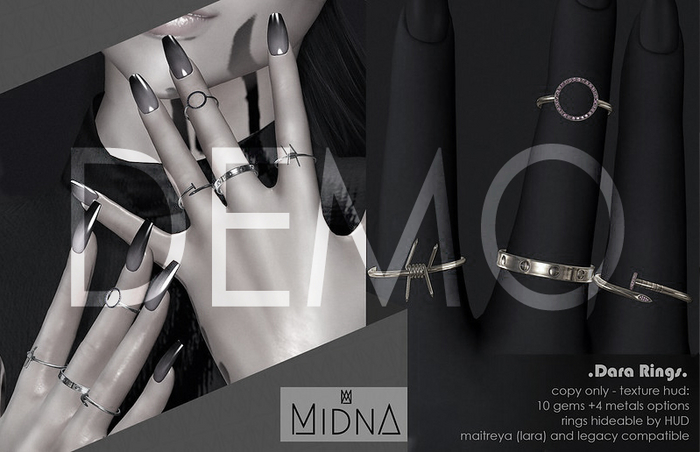 Second Life Marketplace - MIDNA - Dara Rings *DEMO*