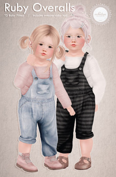 Second Life Marketplace - Enchantique. Ruby Overalls [dark blue] TDB