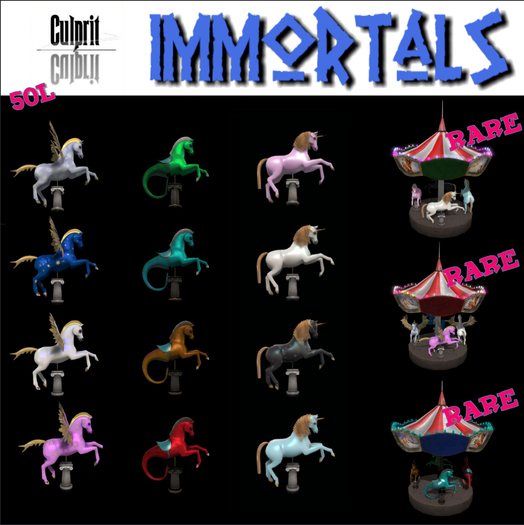 Second Life Marketplace - Culprit Immortals Carousel Pegasus (rare)